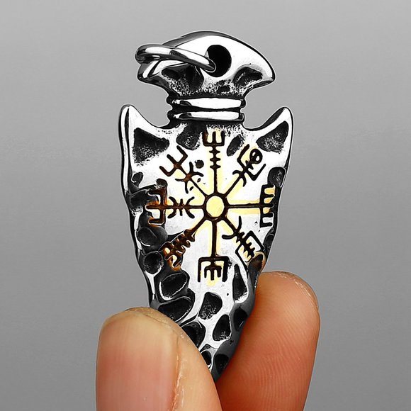 Accessories | Vintage Spear Compass Necklace Viking Rune Amulet ...